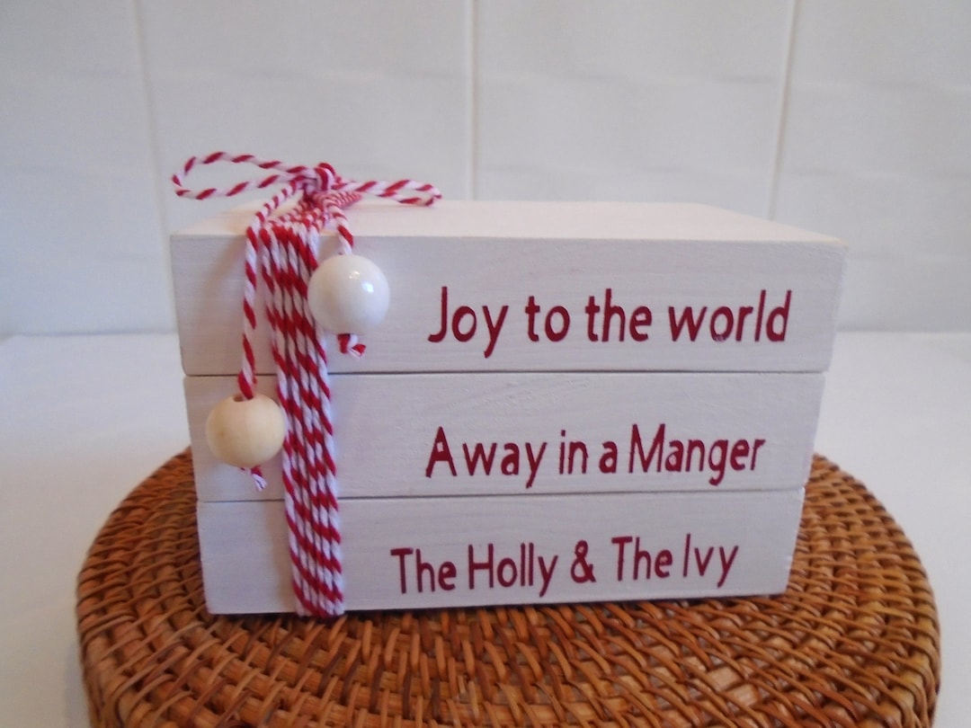 Christmas Carol Faux Book Stack Seasonal Tiered Tray Decor - Etsy