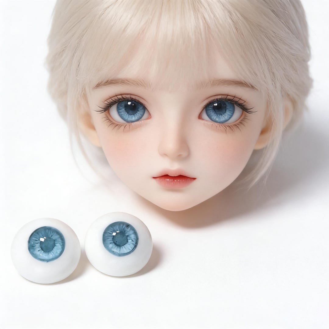 Handcrafted Plaster BJD Doll Eyes, Blue Gray Realistic Iris, American ...