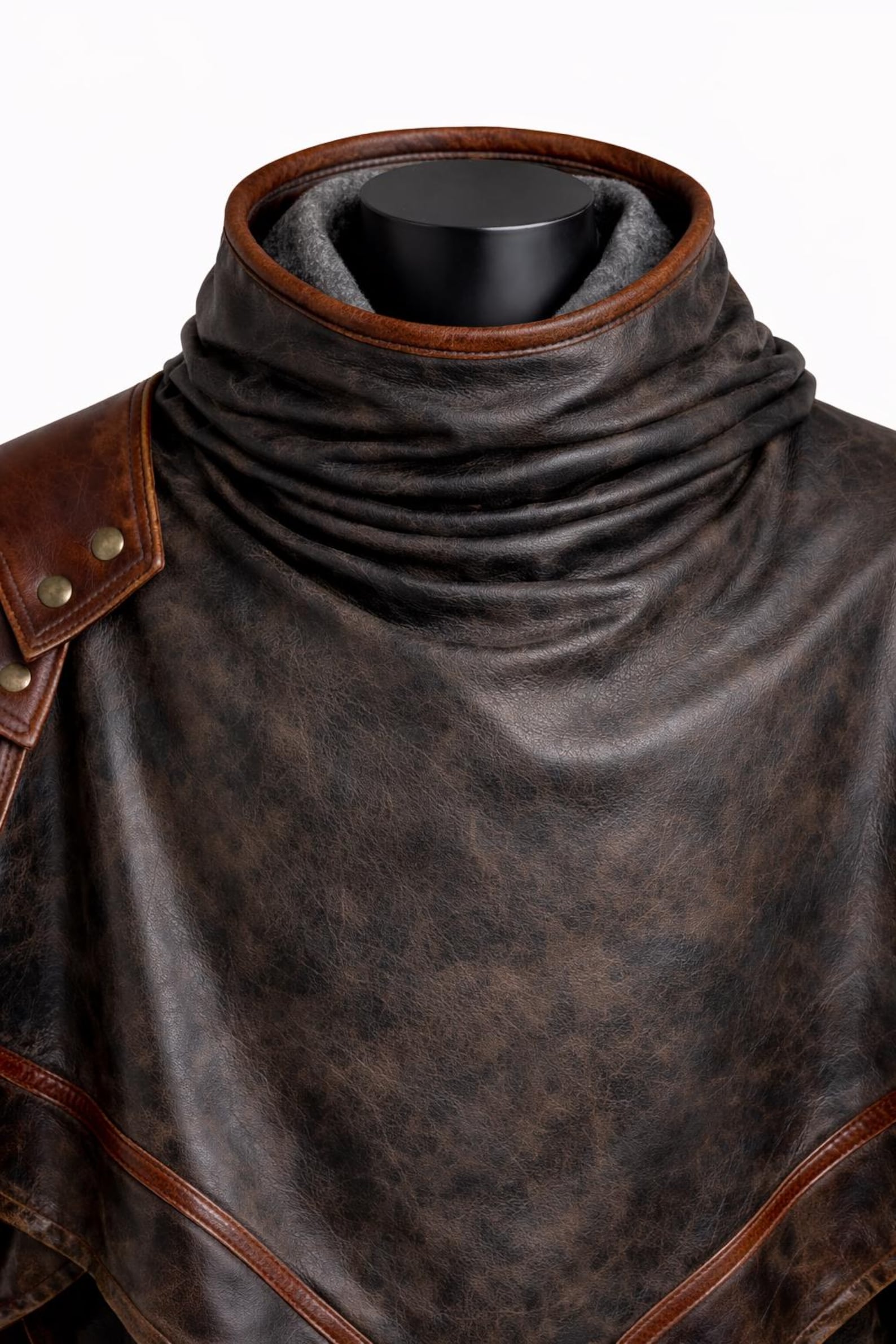 Dark Leather Armor Poncho - Etsy