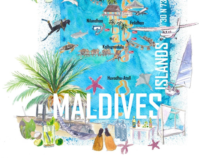 Old Maldives Atoll Map 1764 Vintage Maldivian Islands Atlas Poster - Etsy
