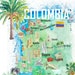 Colombia Illustrated Travel Map With Tourist Attractions and Highlights ...