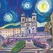 Starry Night Over Spanish Stairs in Rome Italy Limited - Etsy