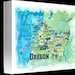 USA Oregon State Travel Poster Illustrated Art Map Fine Art Print - Etsy