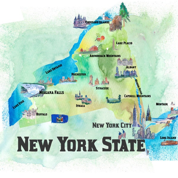 New York Map - Etsy