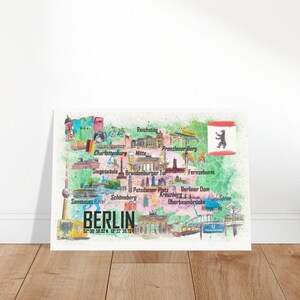 Berlin Germany Illustrated Map With Main Roads Landmarks and Highlights ...