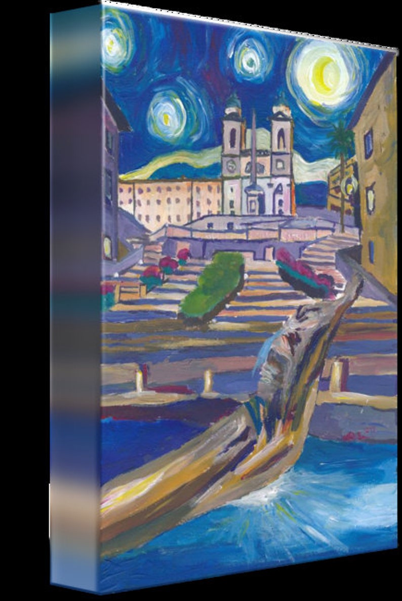 Starry Night Over Spanish Stairs in Rome Italy Limited | Etsy