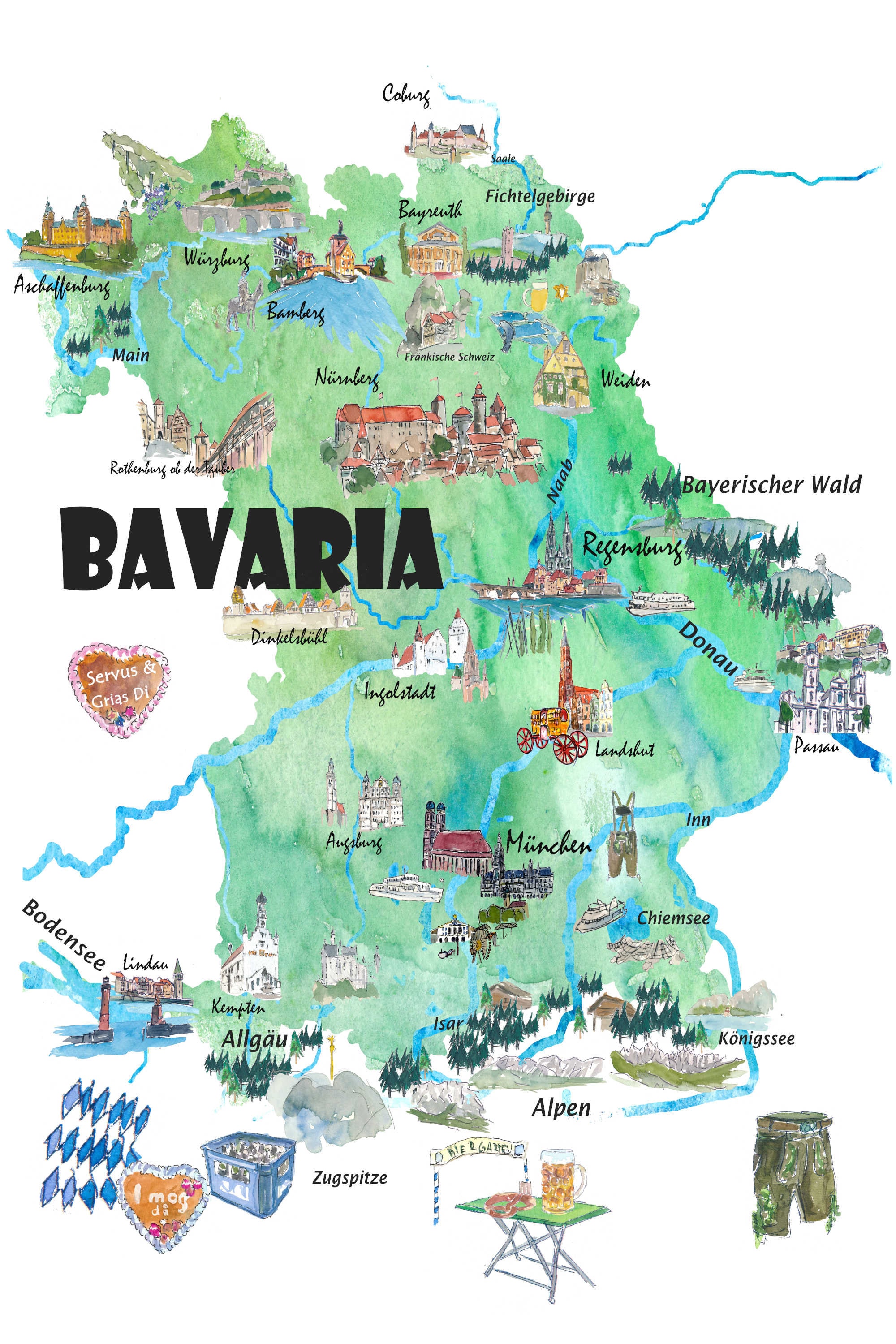 Bavarian Castles Near Munich Map