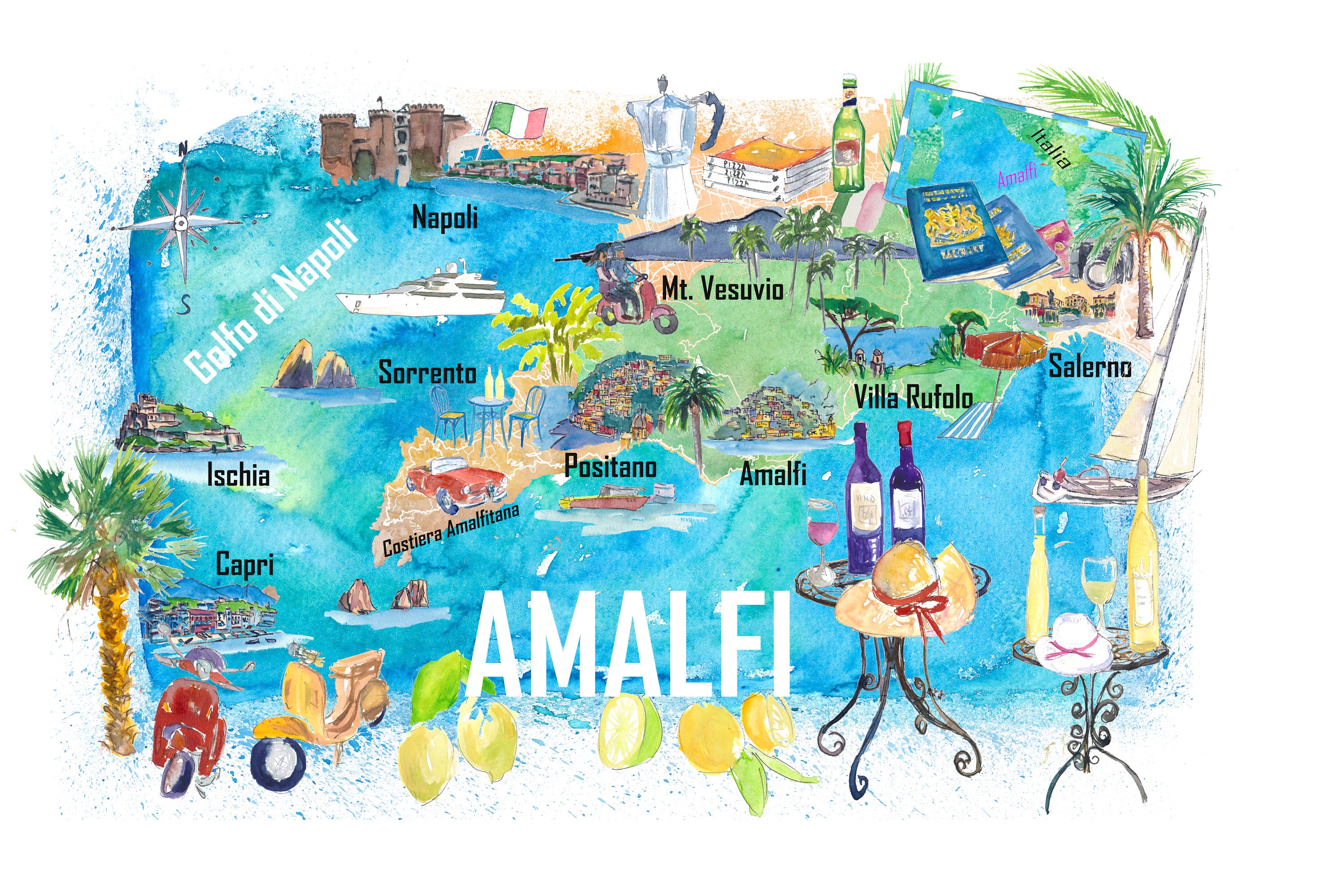 Italy Map Amalfi Coast