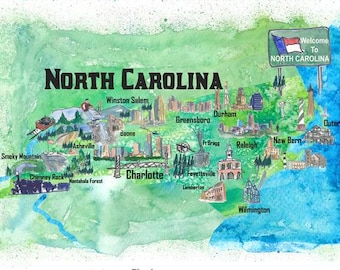 Home & Living Wall Décor NC map print Valdese North Carolina Poster ...