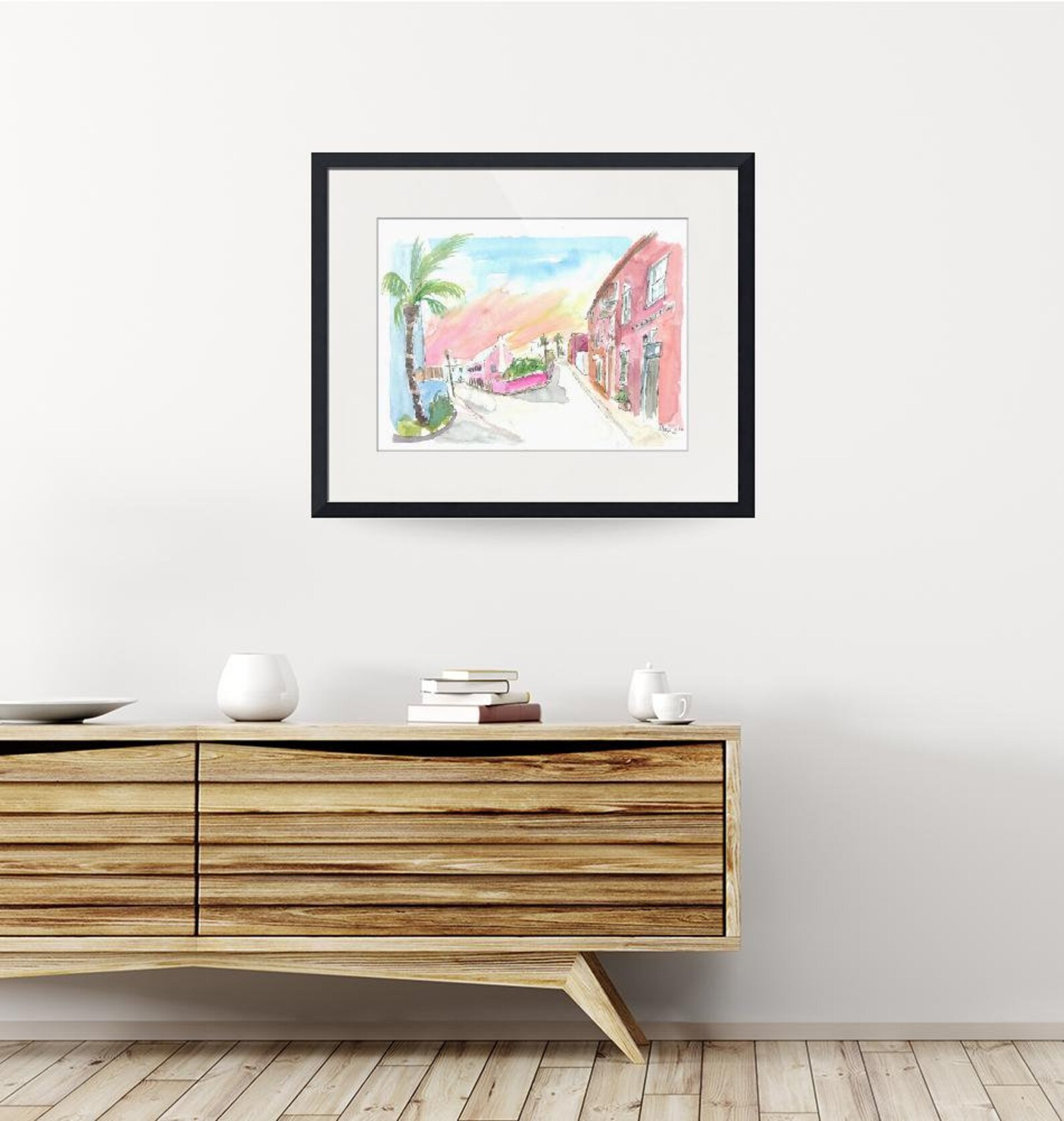 Sunny Bermuda Street Scene in St George's - Limited Edition Fine Art ...