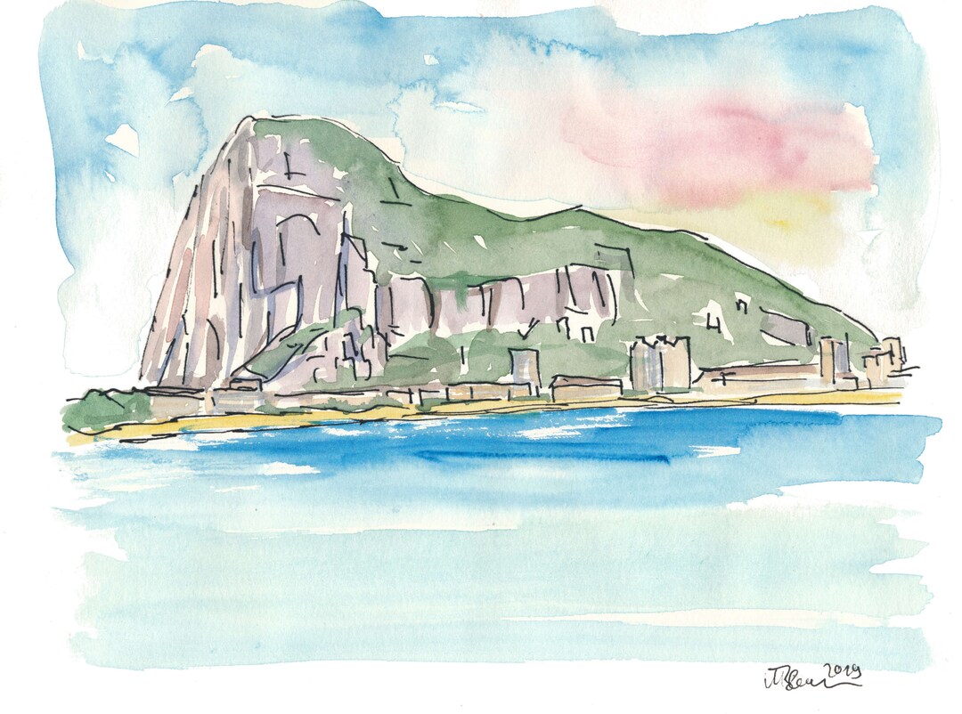 Gibraltar Rock and Sea - Limited Edition Fine Art Print - Original ...