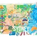 Sydney Australia Illustrated Map With Main Roads Landmarks and - Etsy