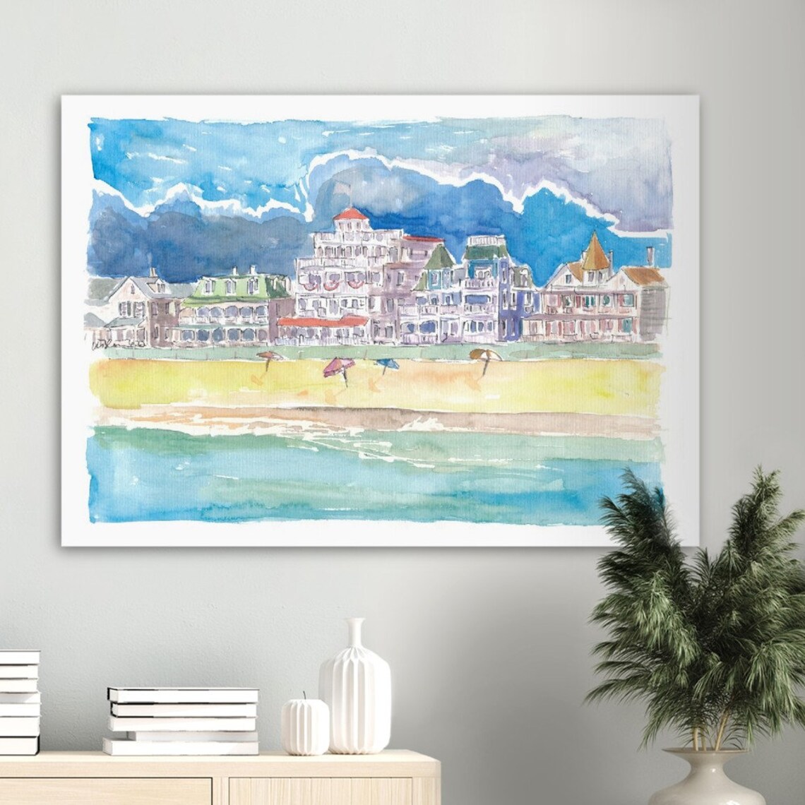 Cape May New Jersey Typical Beach Scene - Limited Edition Fine Art ...