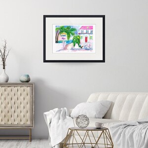 Key West Pink House and Signpost With Bike - Limited Edition Fine Art ...