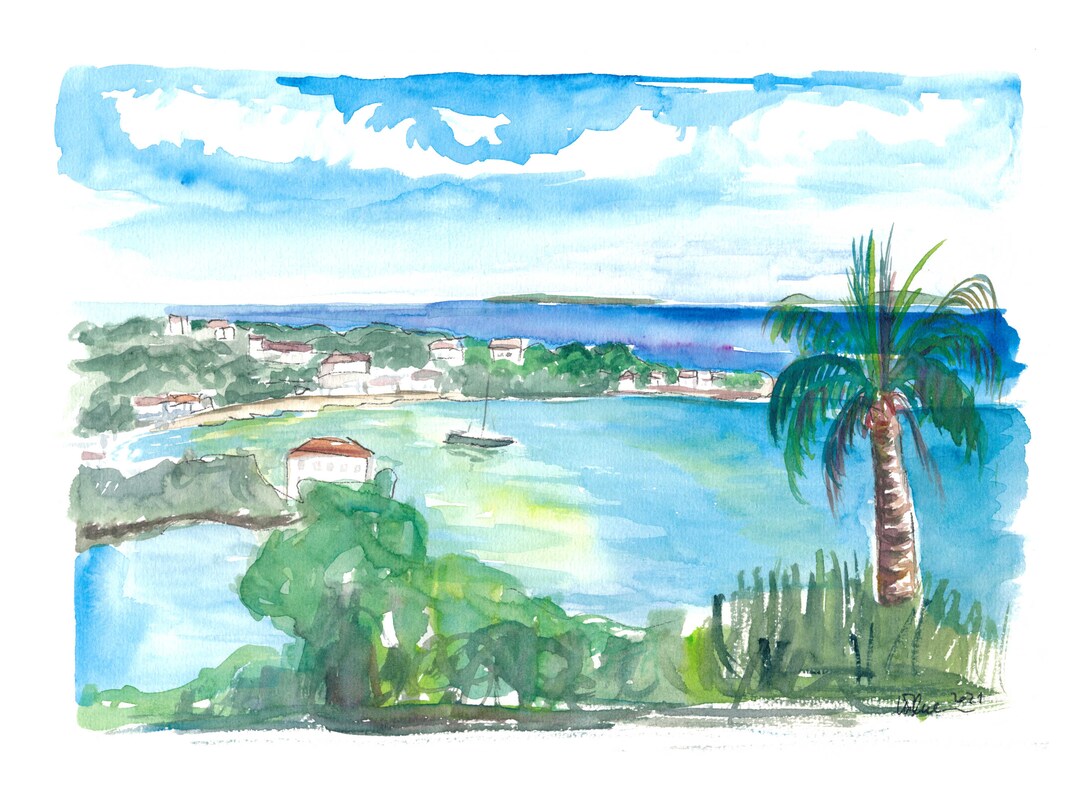 Cruz Bay US Virgin Islands Seaview Scene on Saint John - Limited ...