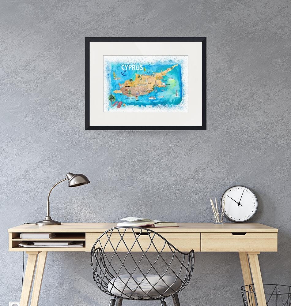 Cyprus Illustrated Map With Main Roads Landmarks and - Etsy UK
