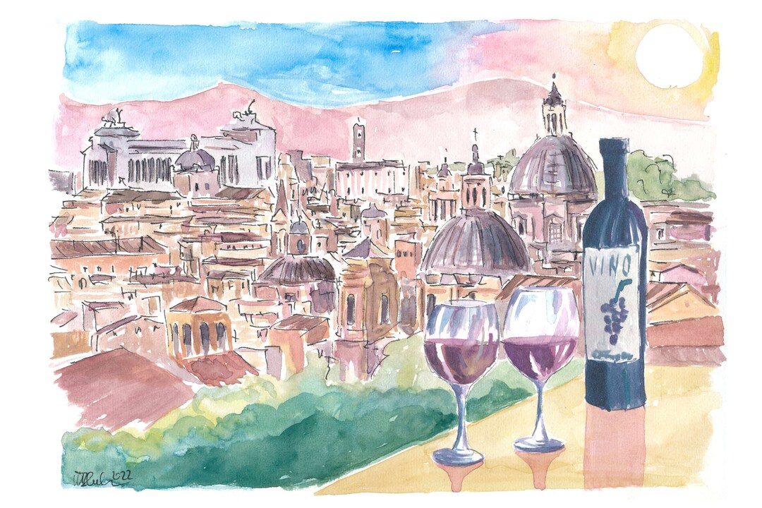 Romantic Vino in Roma Italy With Panoramic View From Hill - Limited ...
