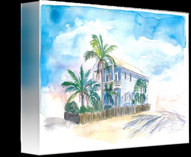 Key West Conch Dream House-the Blue House and Palm Limited | Etsy