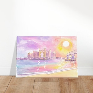 Dubai UAE Palm Crescent Sunset Over Astonishing Hotel - Limited Edition ...