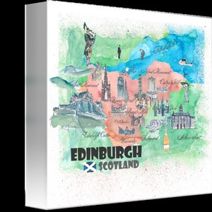 Edinburgh Scotland Travel Poster Favorite Map - Fine Art Print - Etsy