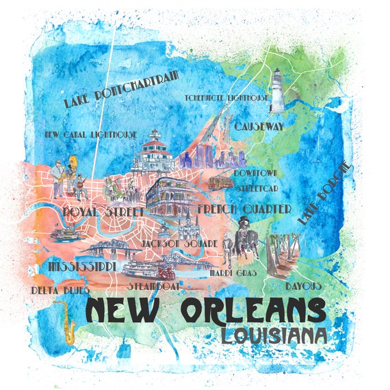 New Orleans Maps With Landmarks New Orleans Best Of The Best Voodoo