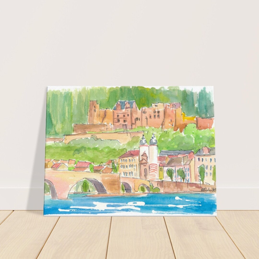 Heidelberg Germany View of Old Town and Castle - Limited Edition Fine ...