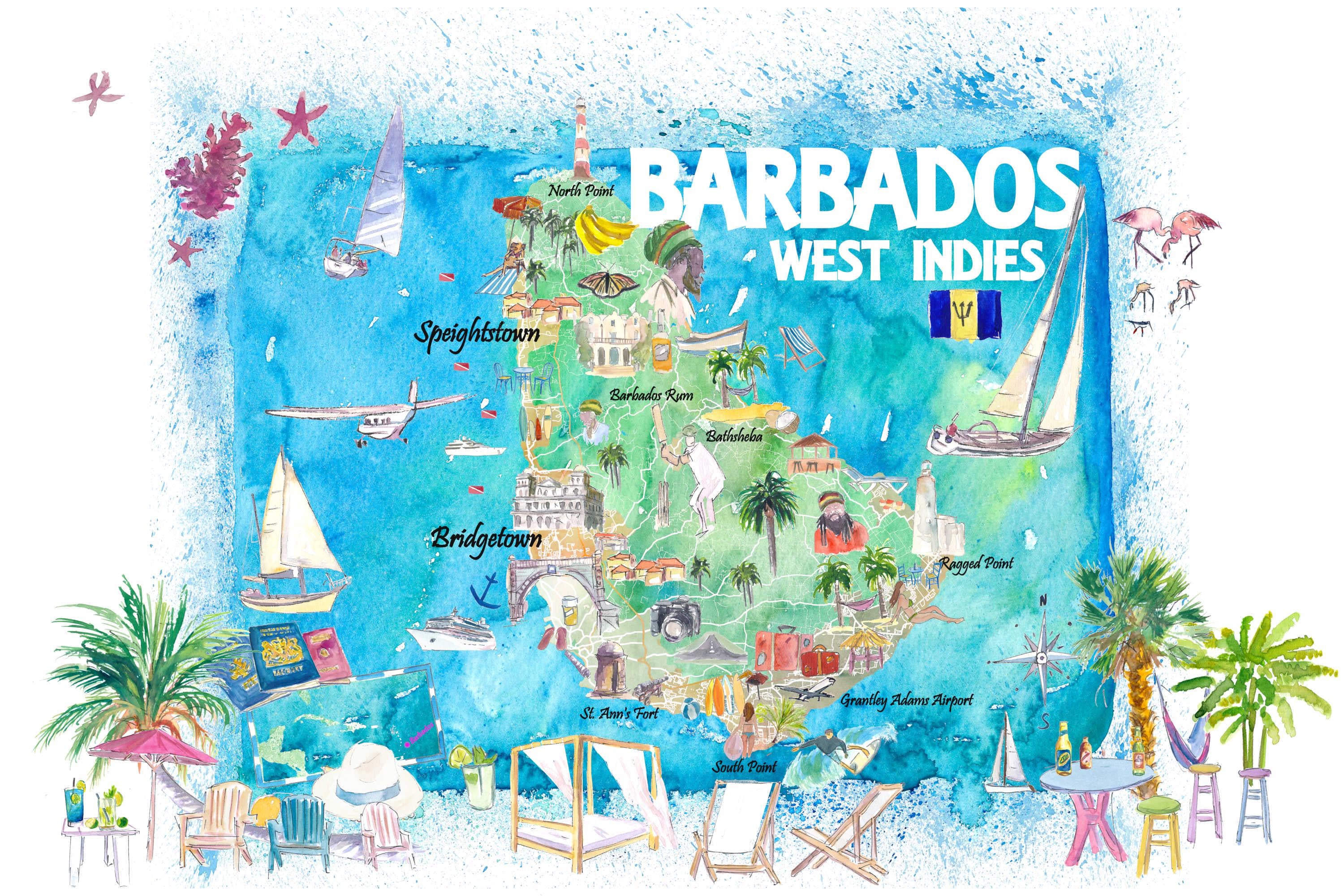 Printable tourist map of barbados 60 photos - Guidebookbali.com