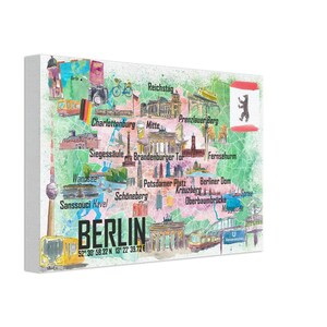 Berlin Germany Illustrated Map With Main Roads Landmarks and Highlights ...
