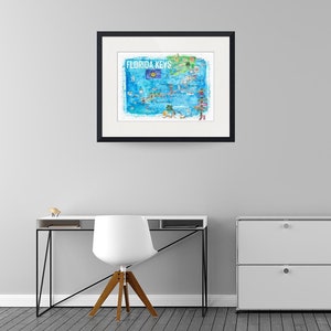 Florida Keys Key West Marathon Key Largo Illustrated Travel Poster ...