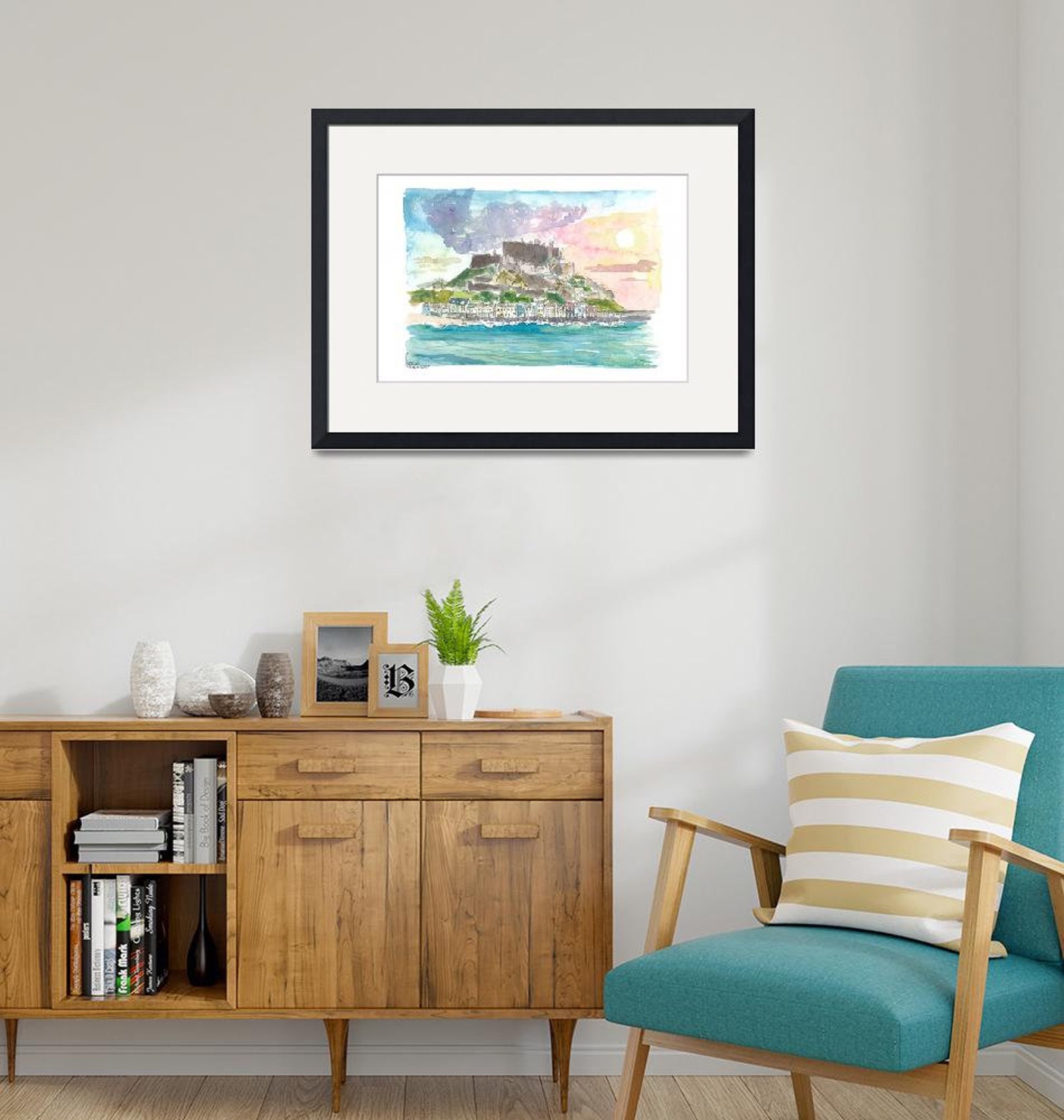 Scenic View of Mont Orgueil and Gorey Harbour Jersey Channel Islands Bailiwick - Limited Edition ...