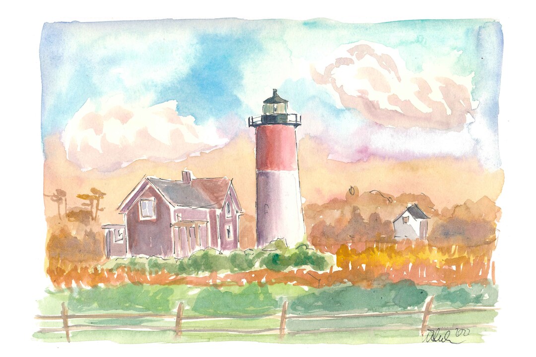 Cape Cod Lighthouse Romantic Sunset Nauset Beach - Limited Edition Fine ...