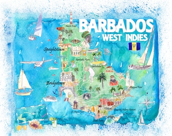 Old Barbados Map 1794 Vintage Bajan Island Atlas Poster - Etsy