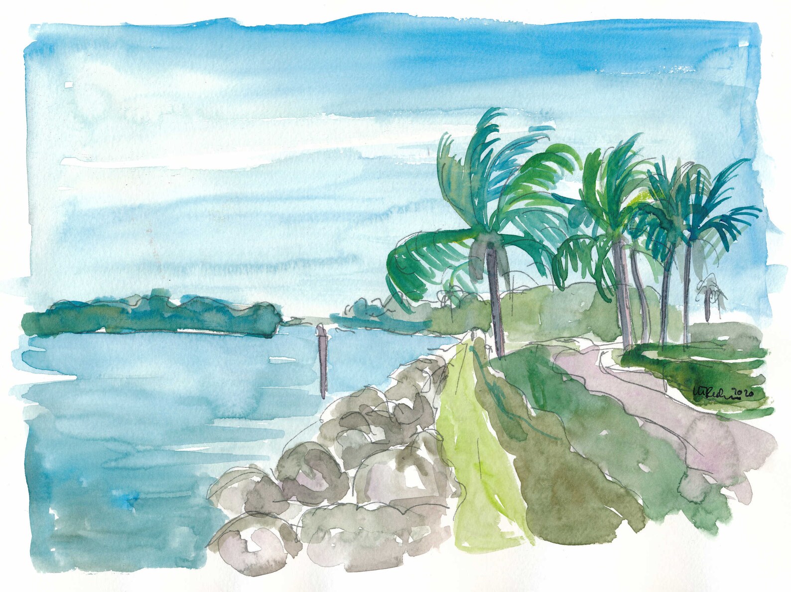 Florida Keys Waterways Near Marathon - Original Painting & Art Print - Etsy