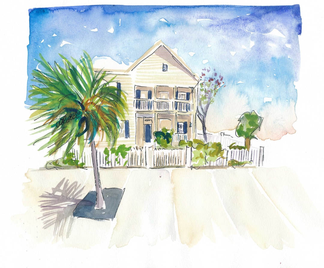 Pastel Colored Conch Houses on Whitehead Street Key West - Limited ...