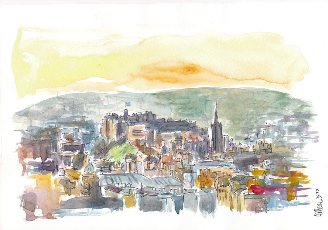 Edinburgh Scotland Cityiew at Dusk - Limited Edition Fine Art Print ...