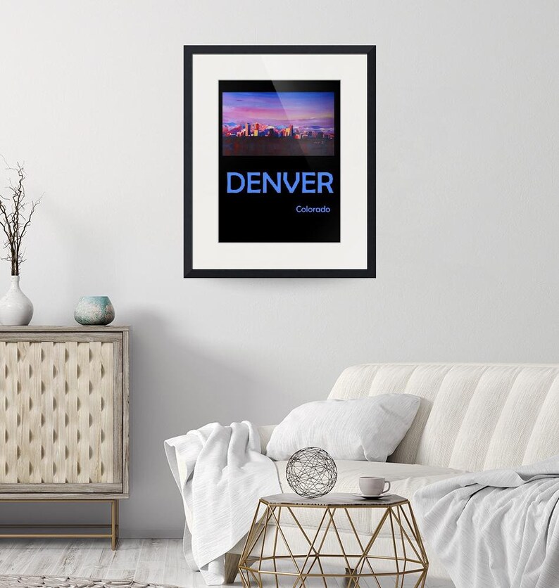 Retro Travel Poster Denver Colorado Fine Art Print - Etsy