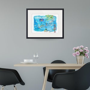 Florida Keys Key West Marathon Key Largo Illustrated Travel Poster ...
