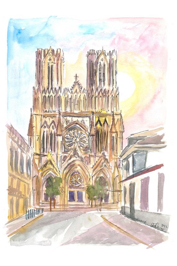Reims Cathedral Drawing Cross Section Of The Nave Of Reims Cathedral,