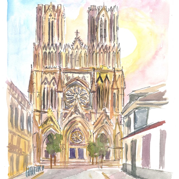 Reims Cathedral Art - Etsy