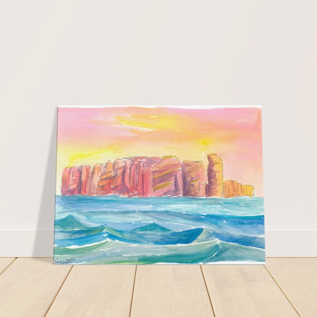 Helgoland Red Rocks Scene From North Sea - Limited Edition Fine Art ...