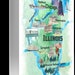 USA Illinois State Travel Poster Map With Tourist Highlights - Etsy