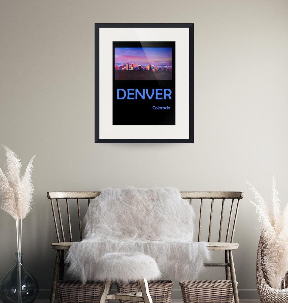 Retro Travel Poster Denver Colorado - Fine Art Print - Etsy