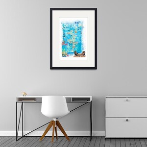 Shetland Islands Illustrated Travel Map With Touristic Highlights ...