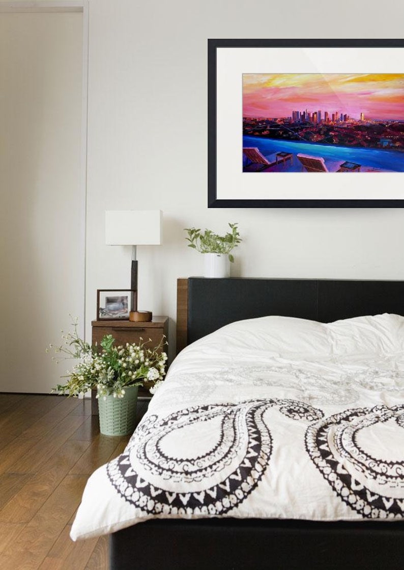 Los Angeles Infinity Skyline With Infinite View Pool Painting - Etsy