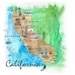 USA California State Fine Art Print Retro Vintage Illustrated - Etsy