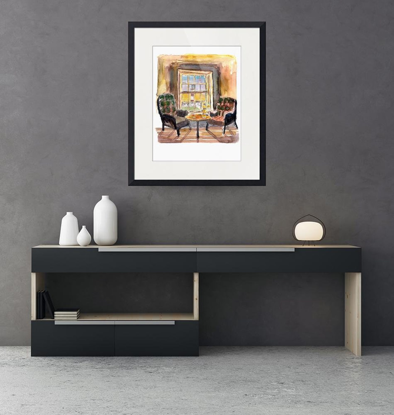 Pub Window With Whisky and Lighthouse Original Painting & - Etsy