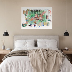 Landshut Illustrated Favorite Map With Roads and Touristic Highlights ...