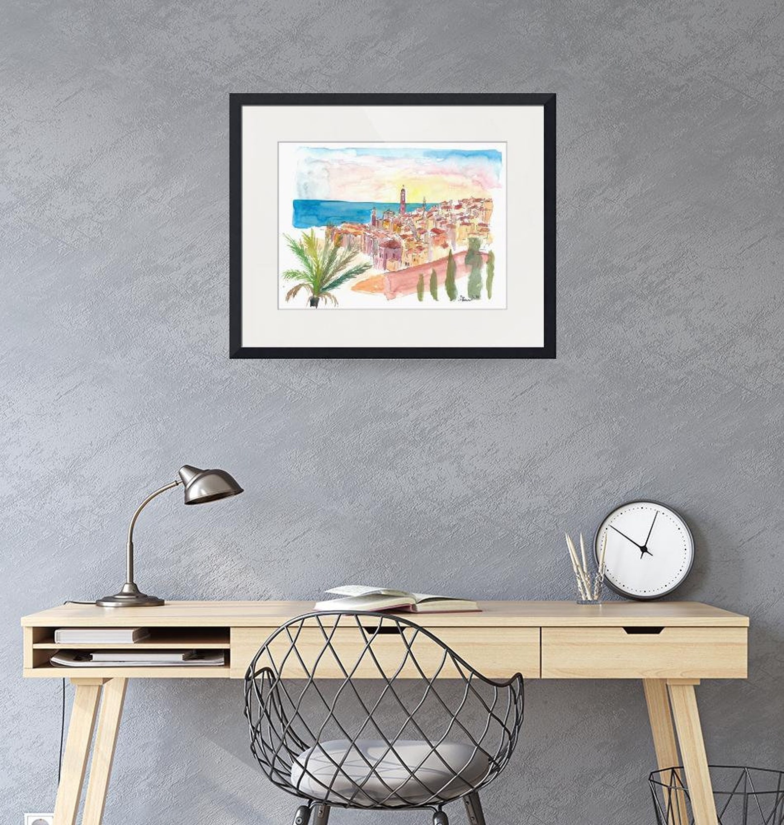 Sunset Over Menton France Provence - Limited Edition Fine Art Print ...