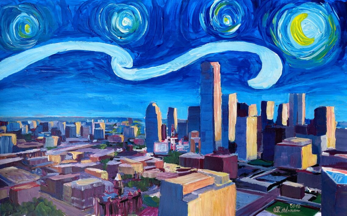 Starry Night in Dallas - Van Gogh Inspirations With Texas Impressive ...