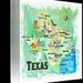 USA Texas State Travel Poster Map With Tourist Highlights - Etsy